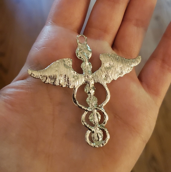 Jewelry | Nwot Chakra Healing Staff Of Hermes Pendant | Poshmark